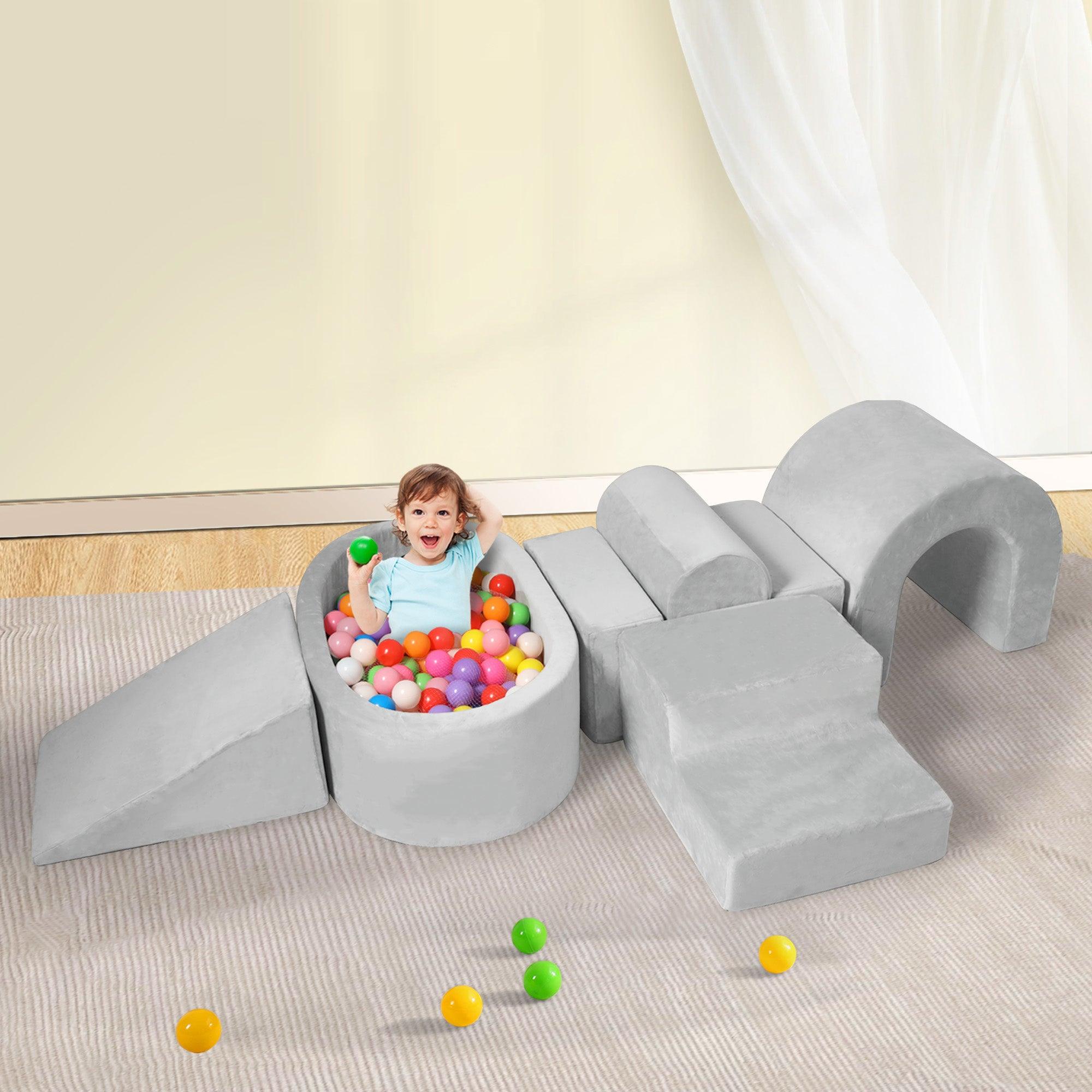 Kids Foam Blocks Play Set Pit Climb Crawl Slide Soft Toddlers Toys Ind ...