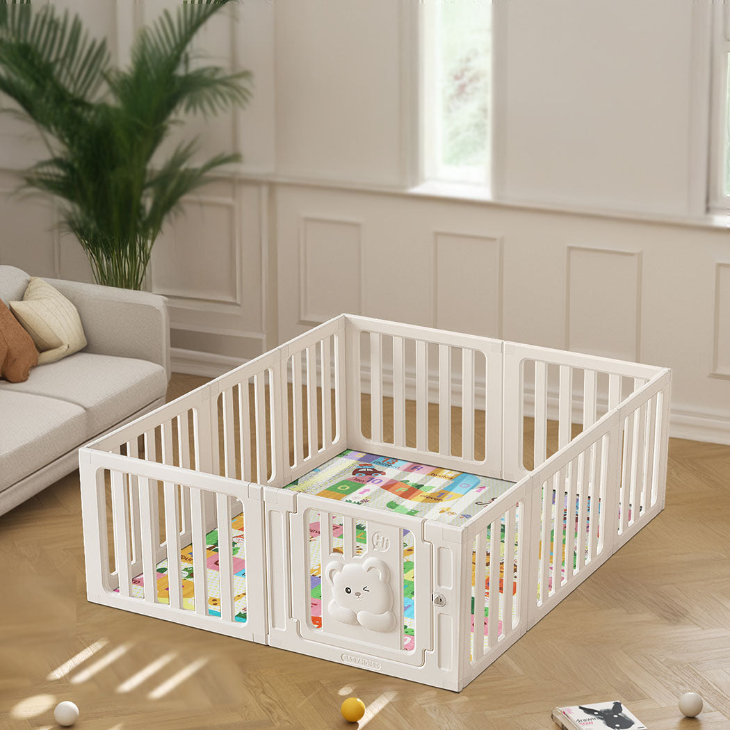 Kids Playpen Baby Safety Gate With Lock Toddler Play Game Toy – Lupipop