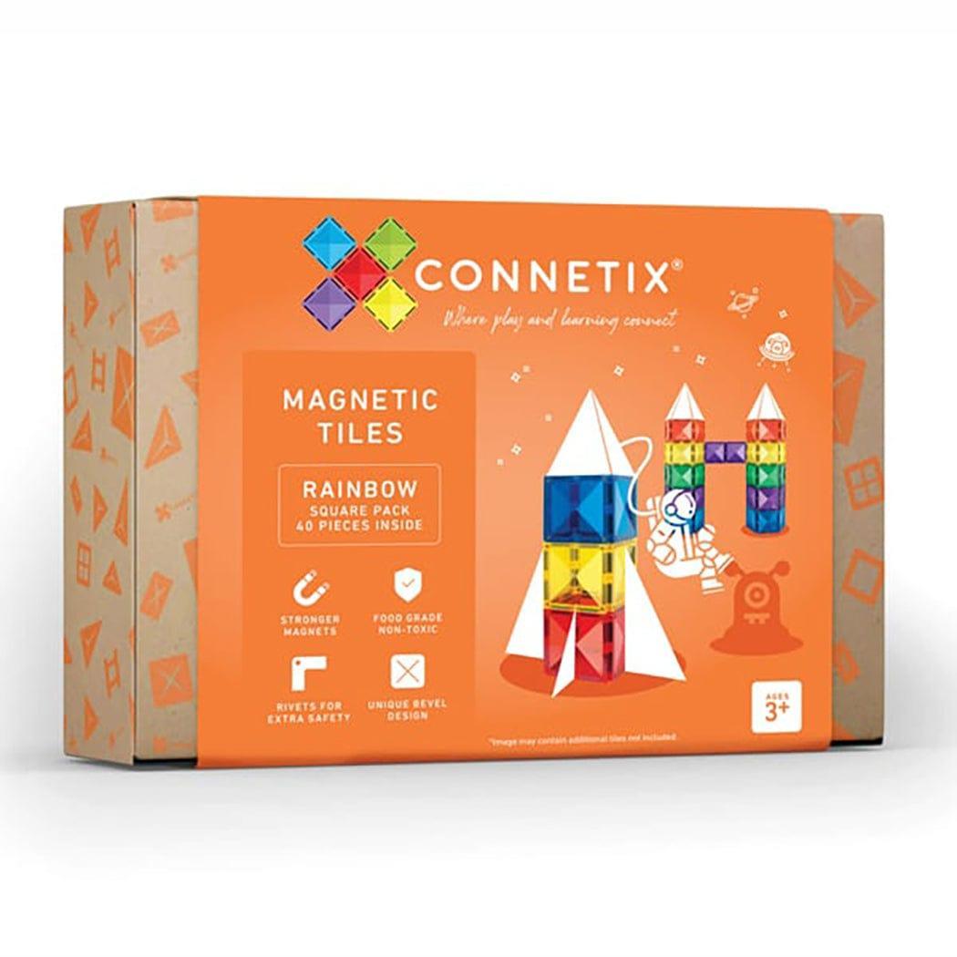 Connetix Tiles Rainbow 40 Piece Square Pack – Lupipop